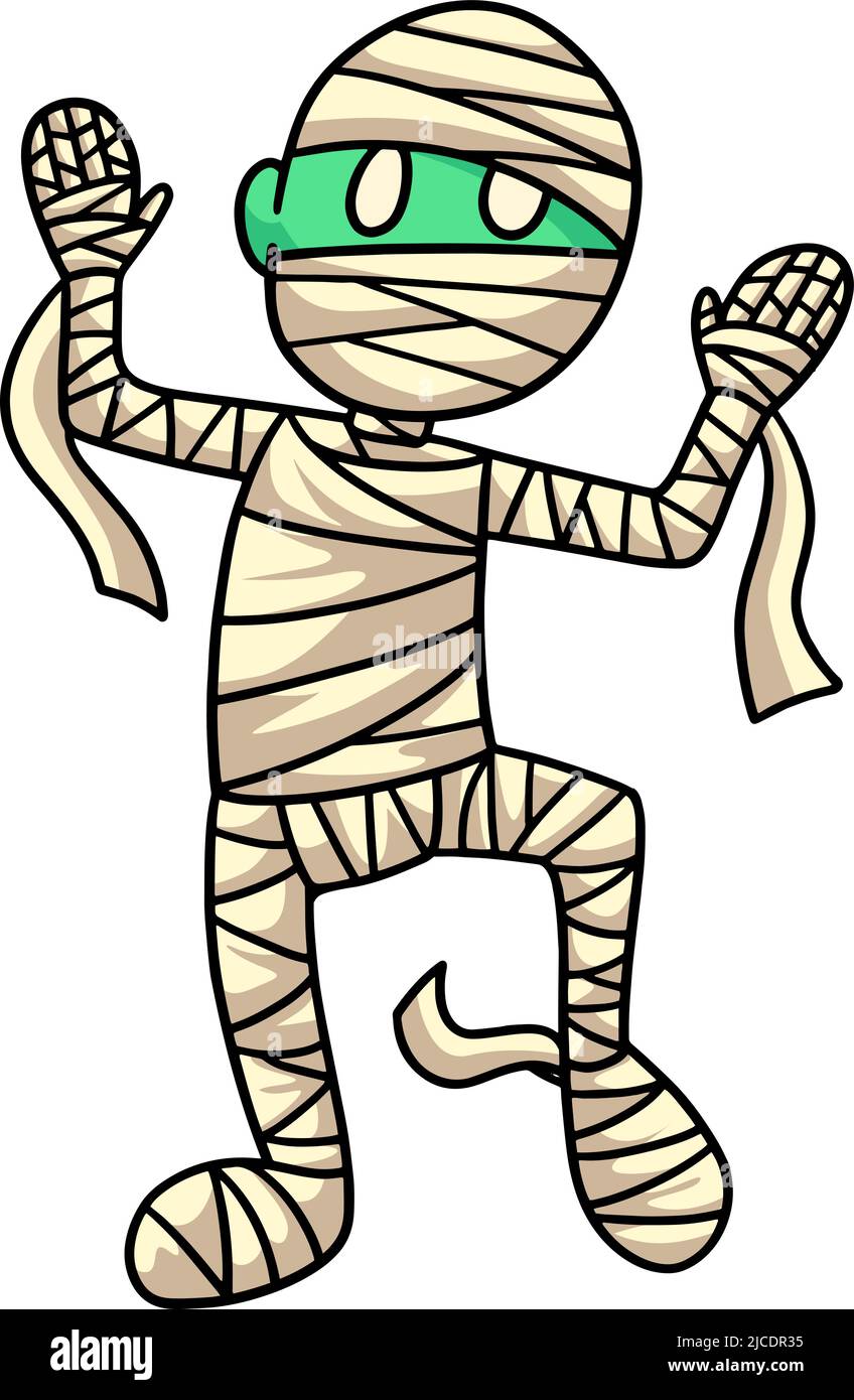 Dancing Mummy Halloween Cartoon Colored Clipart Stock Vector Image ...
