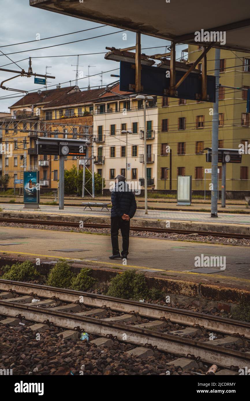 Man at the train station Stock Photo - Alamy