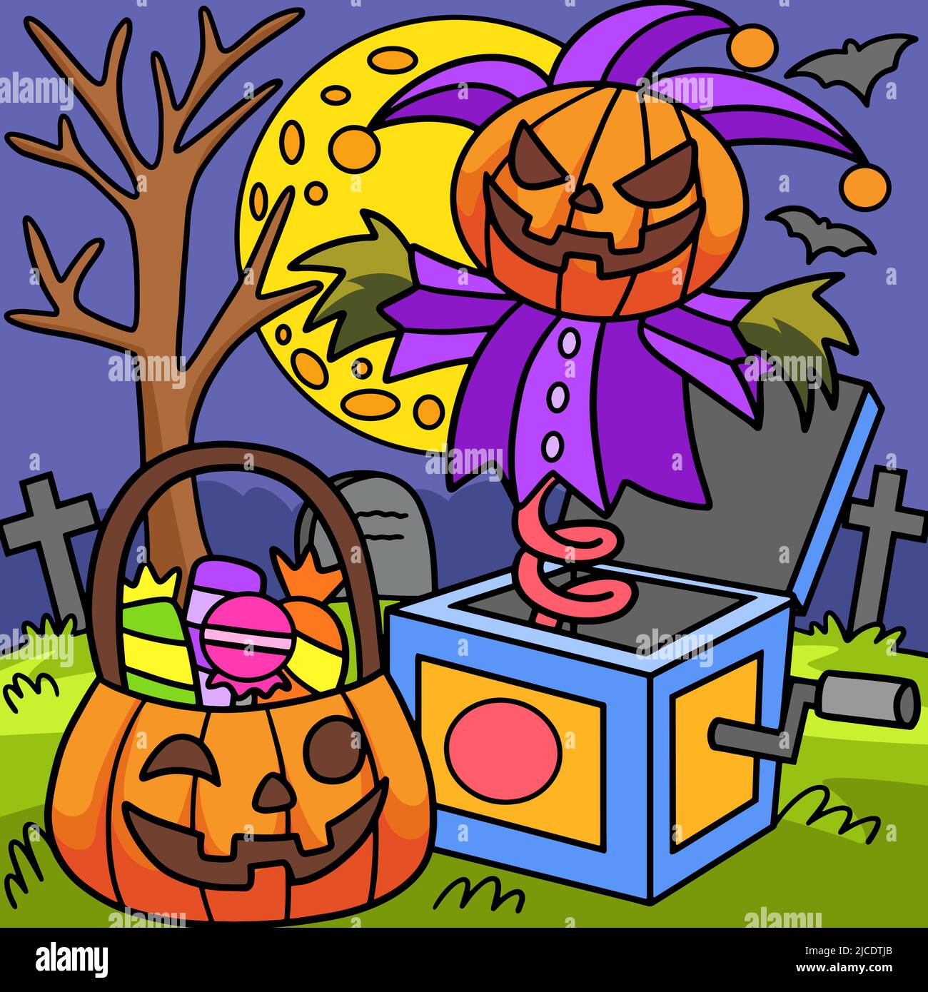 Jack In The Box Colored Cartoon Illustration Stock Vector Image & Art ...
