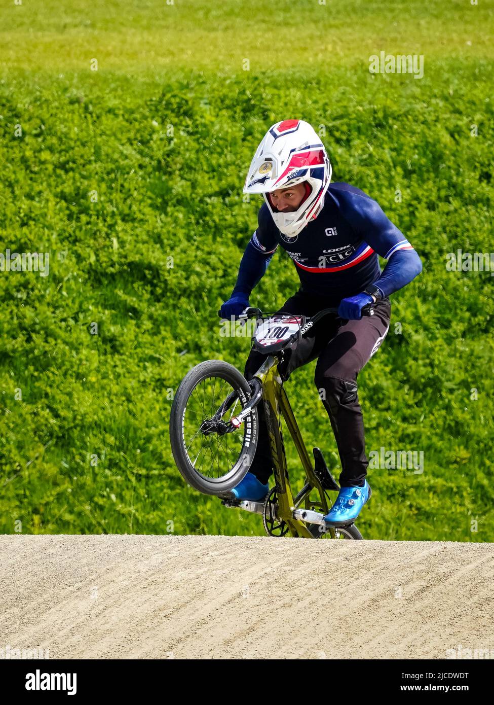 ARNHEM, NETHERLANDS - JUNE 12: Romain Mahieu of France leads in the Men ... ARNHEM, NETHERLANDS - JUNE 12: Romain Mahieu of France leads in the Men ...