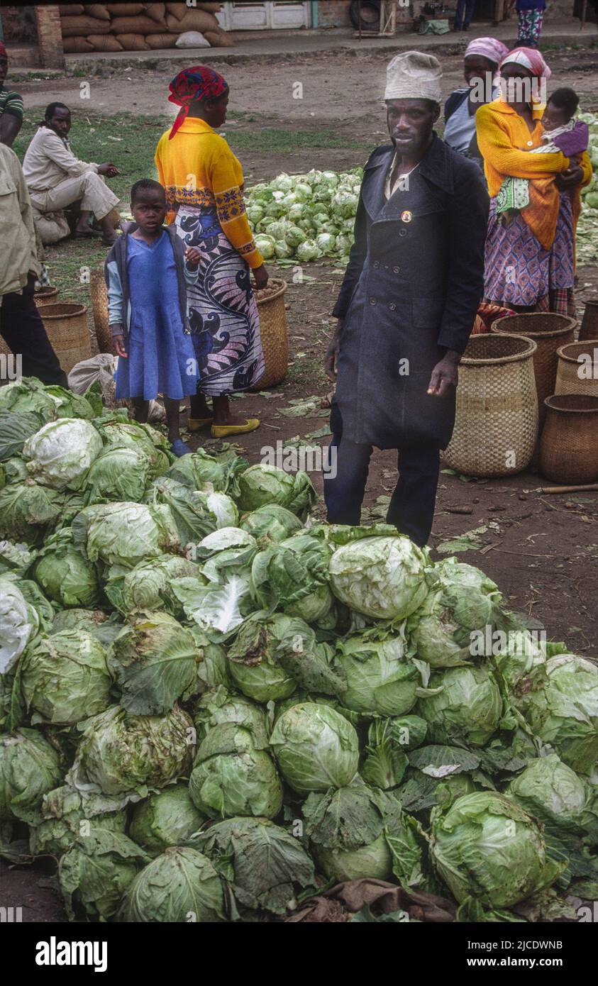 Marketplace in village of Rumangabo, Zaire (now Democratic Republic of ...