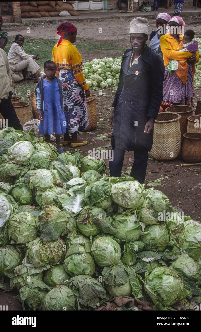 Marketplace in village of Rumangabo, Zaire (now Democratic Republic of ...
