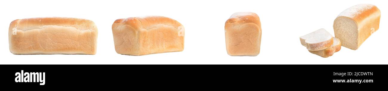 collage of bread isolated on white background Stock Photo - Alamy