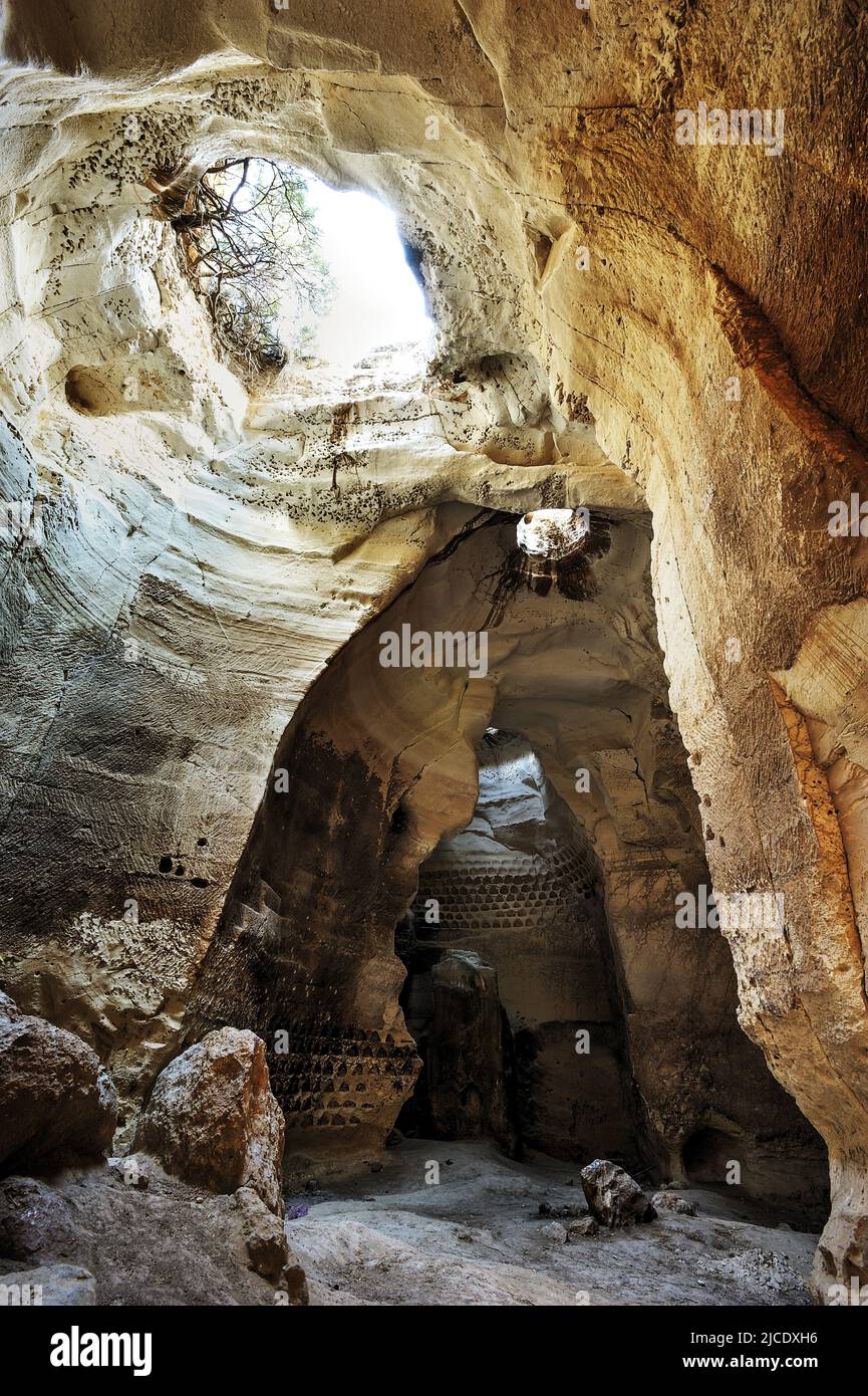 White chalk bell caves Luzit in Israel - a place of life of ancient ...