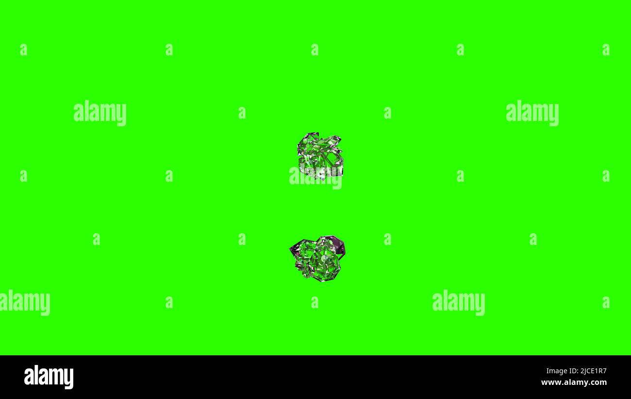 shining transparent diamonds colon on chroma key screen, isolated ...