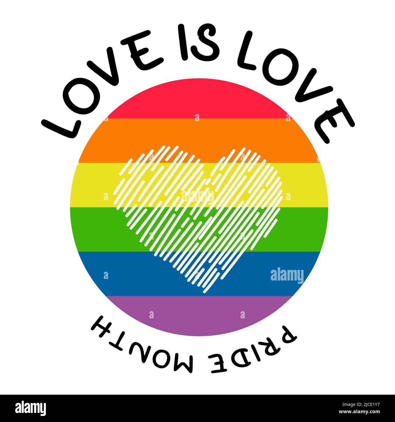 LGBT Pride Month. love is love. LGBTQ Symbol with LGBT pride. Round ...