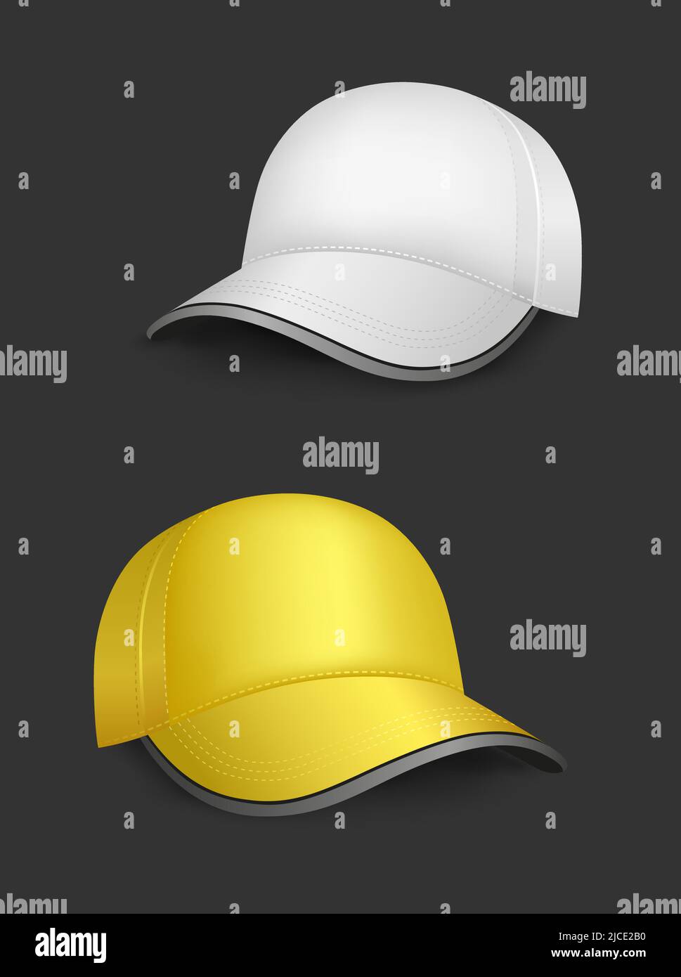 white and yellow caps template Stock Vector Image & Art - Alamy