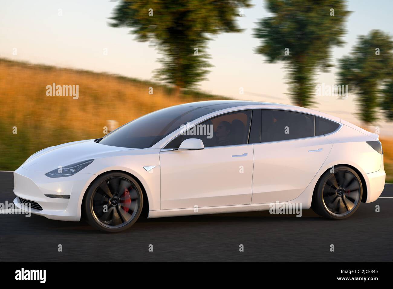 Tesla Model 3 while driving Stock Photo - Alamy