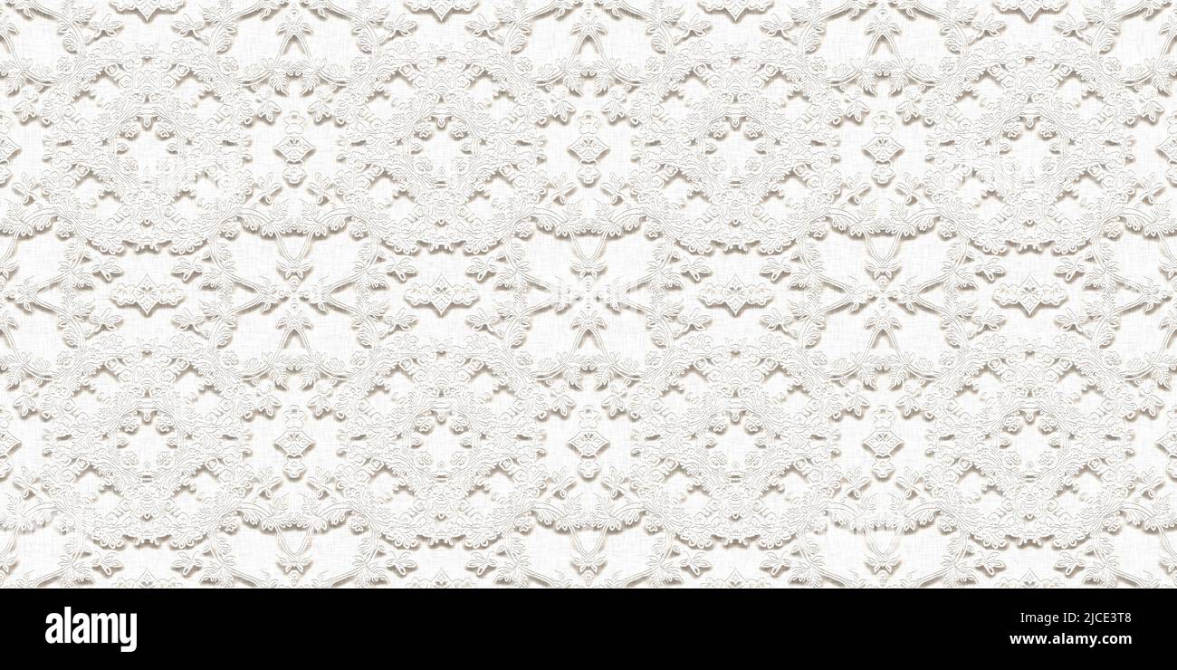 White on White linen lace effect border background. Minimal stylish ...