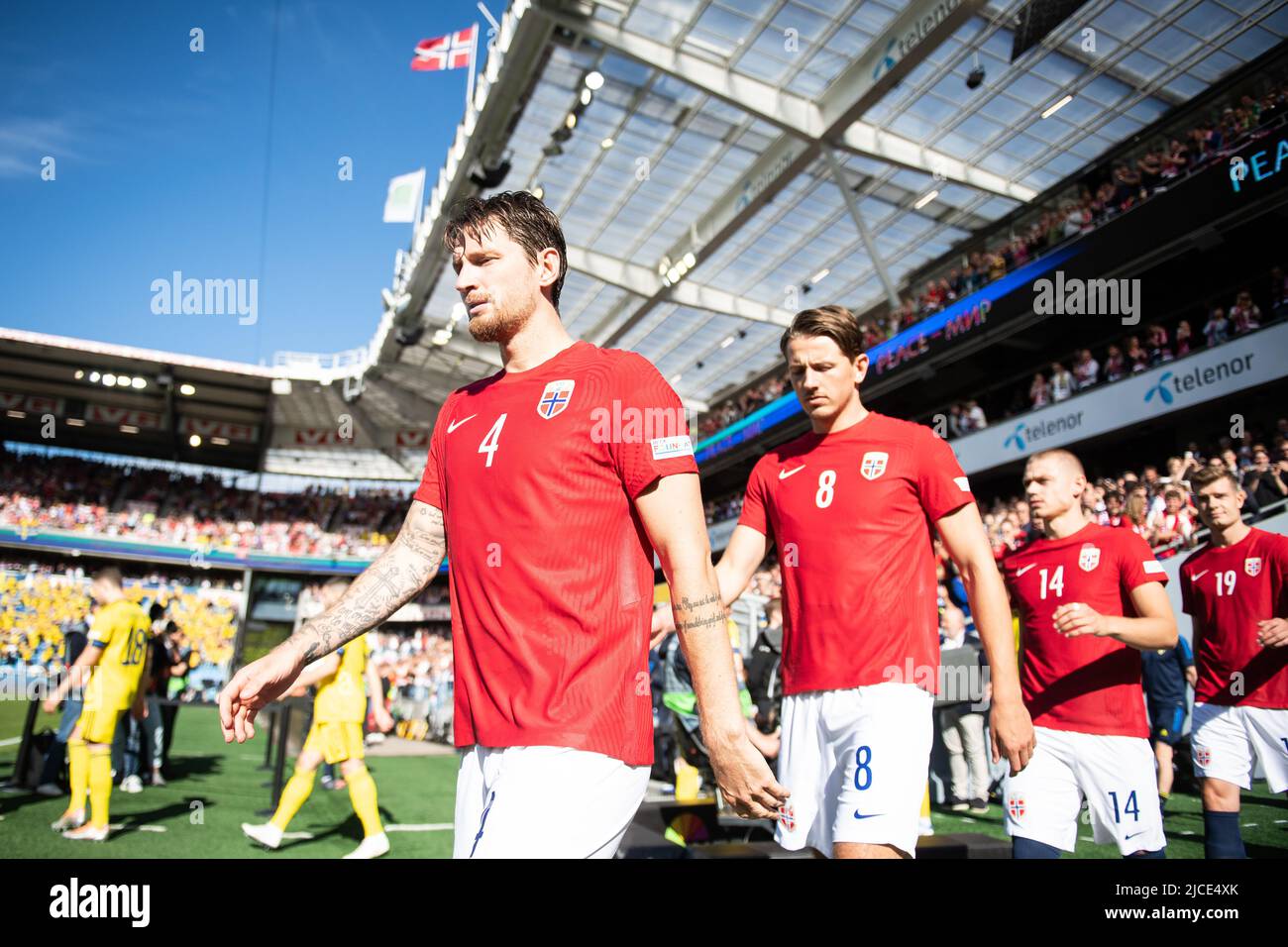 Oslo, Norway. 12th June, 2022. Stefan Strandberg (4) and Sander Berge ...