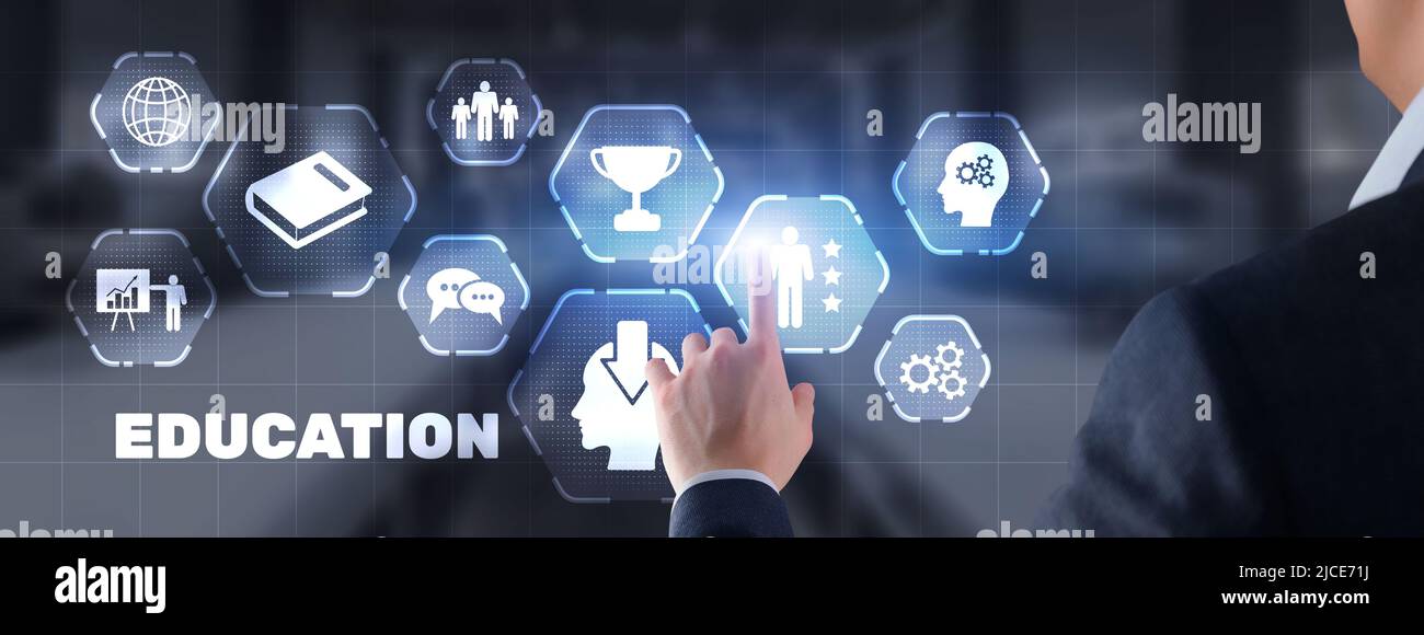 Education process of facilitating learning. Business education concept ...