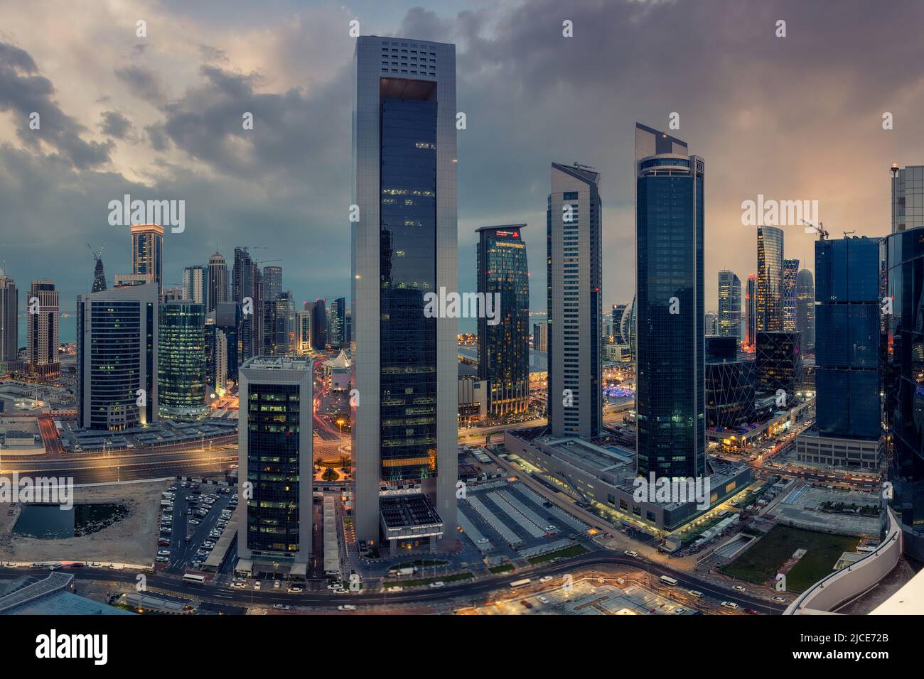 Skyscrapers in Financial District skyline in West Bay, Doha, Qatar ...