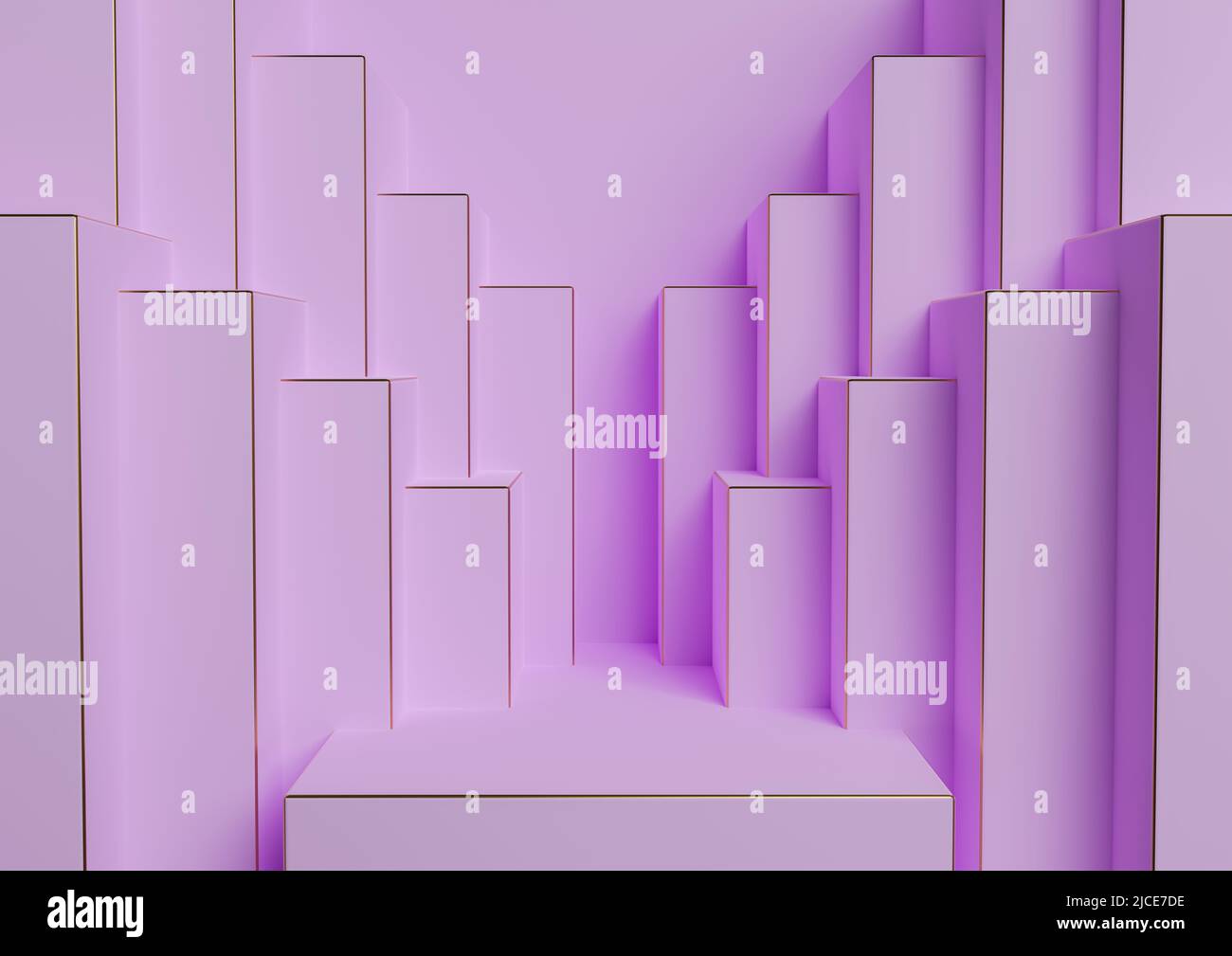 Light, pastel, lavender purple 3D rendering product display podium or ...