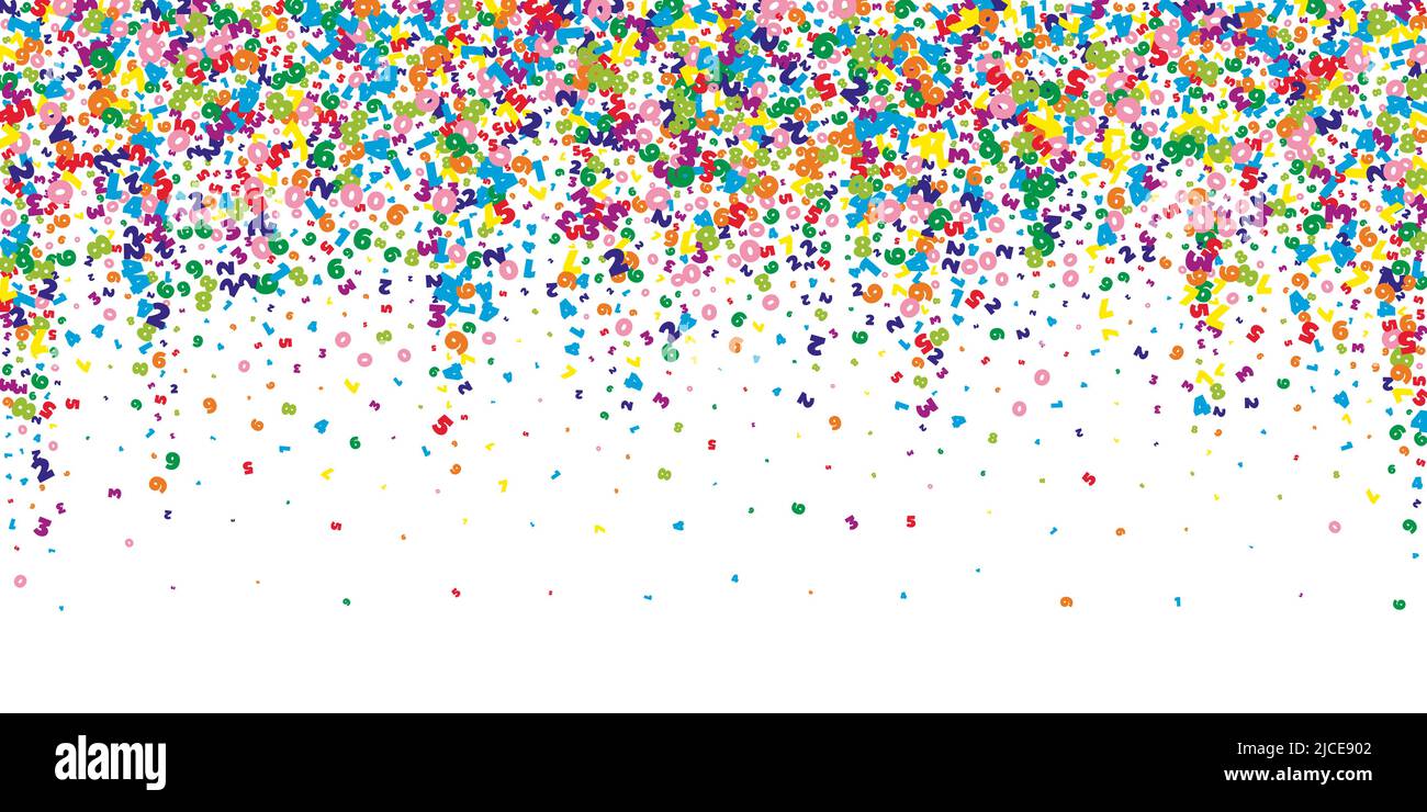 Falling vivid numbers. Math study concept with flying digits ...
