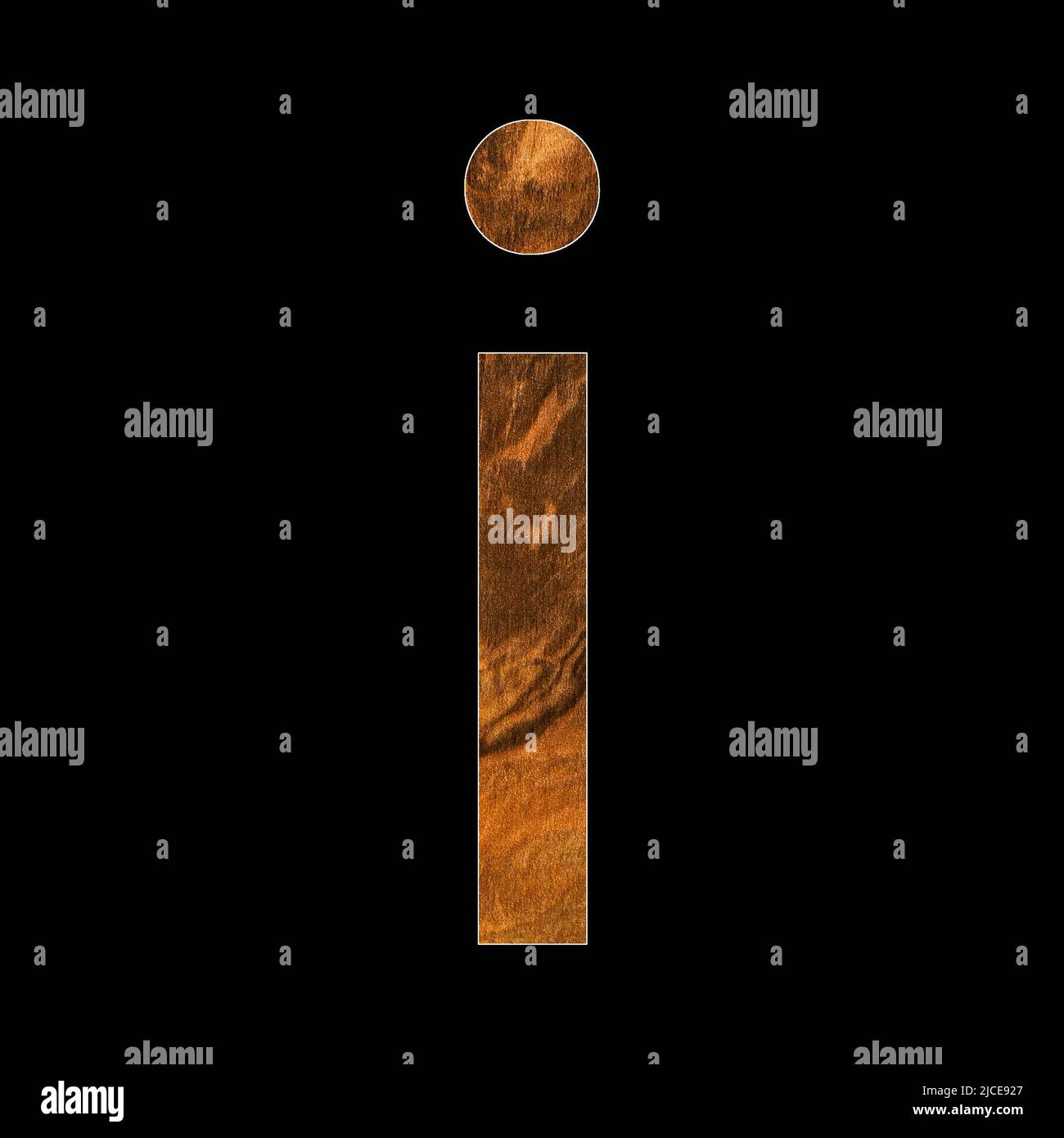 lowercase letter i - wood texture - black background Stock Photo - Alamy