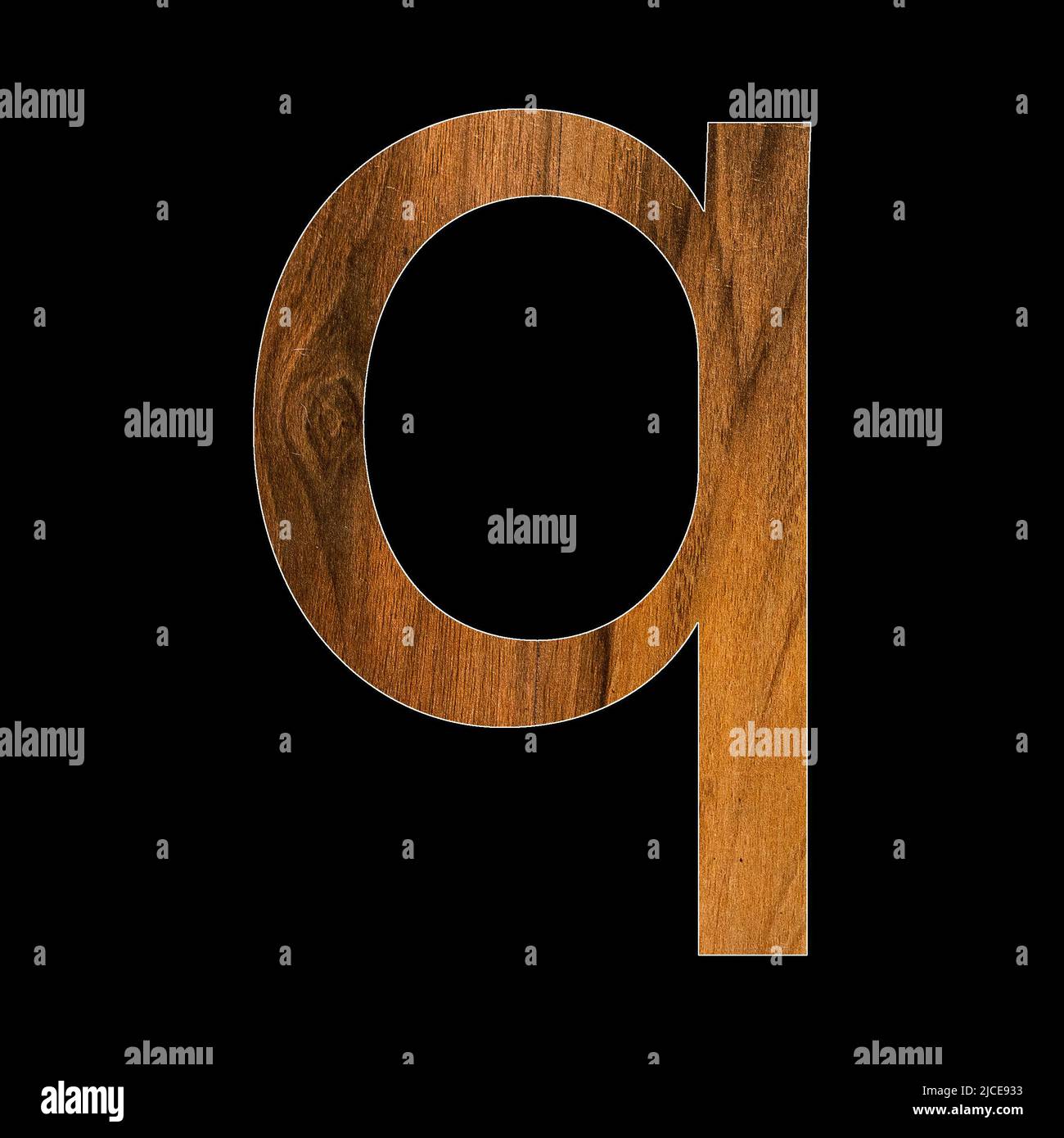 lowercase letter q - wood texture - black background Stock Photo - Alamy