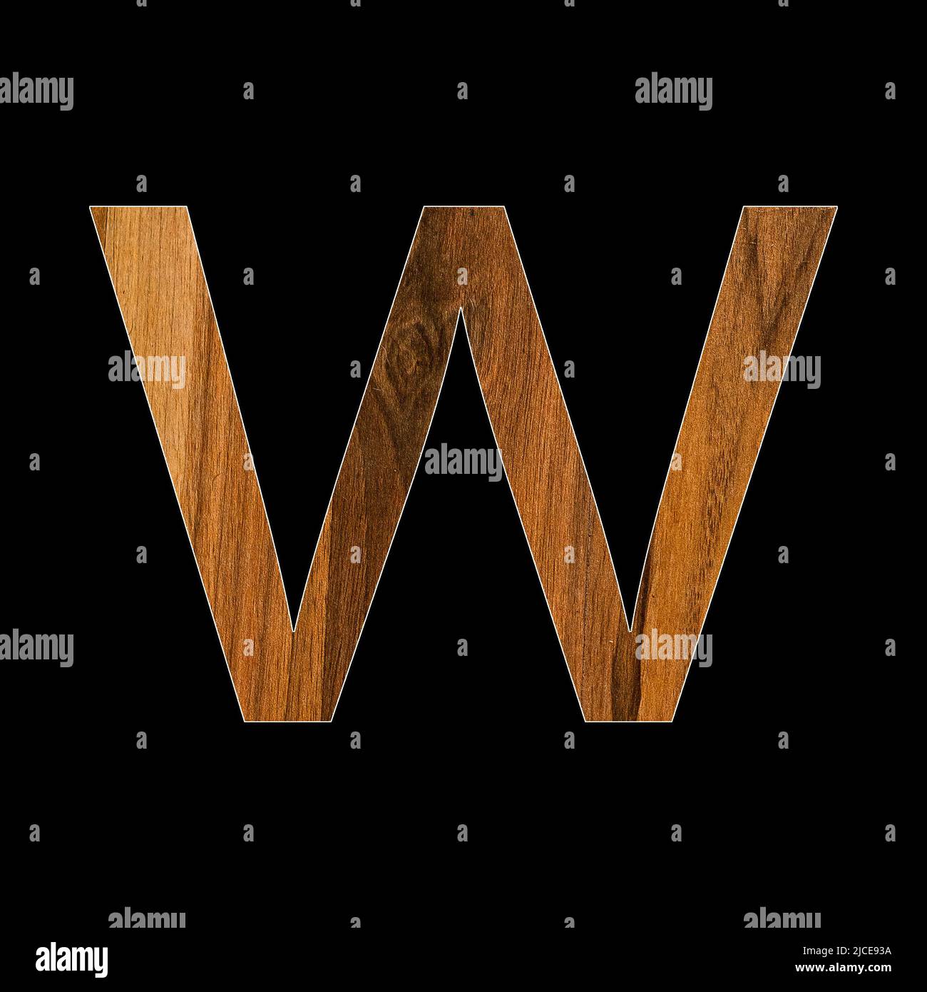 lowercase letter w - wood texture - black background Stock Photo - Alamy