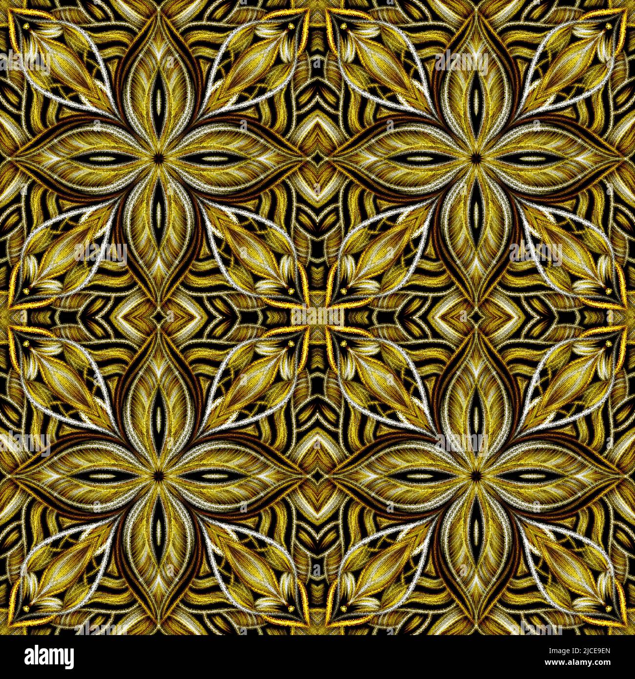 Yellow seamless pattern luxury style. Golden textile interior design ...