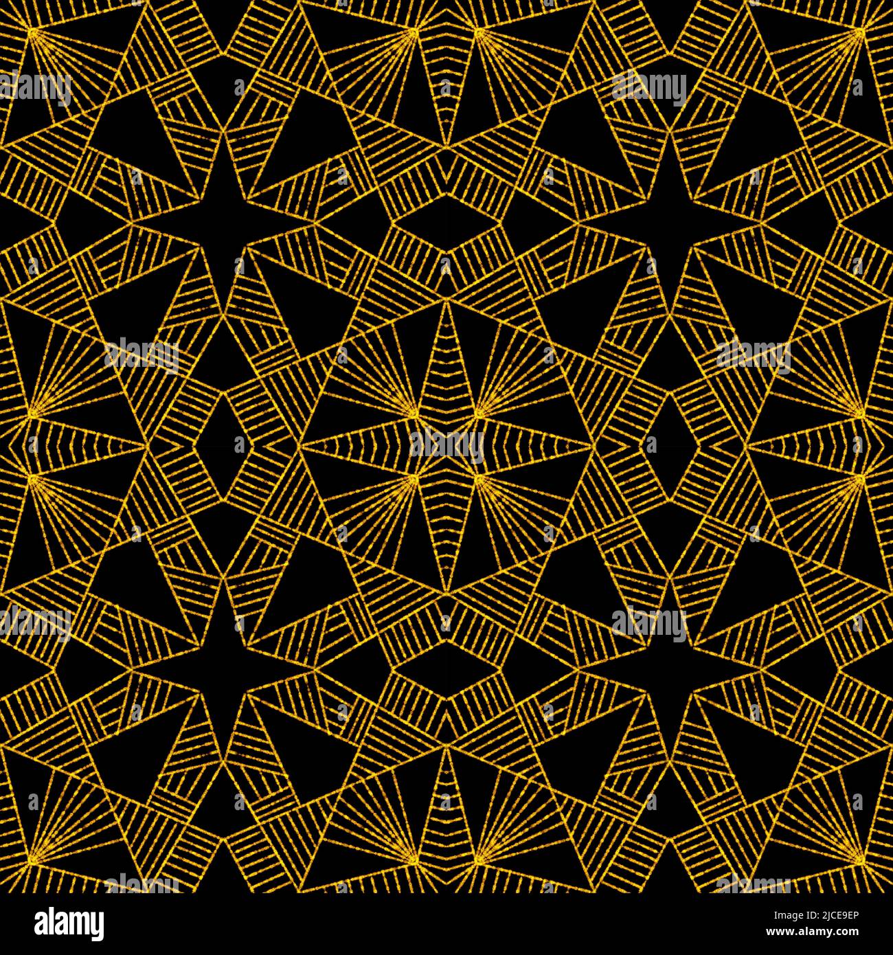 Seamless abstract dark background with golden shapes. Black and gold ...