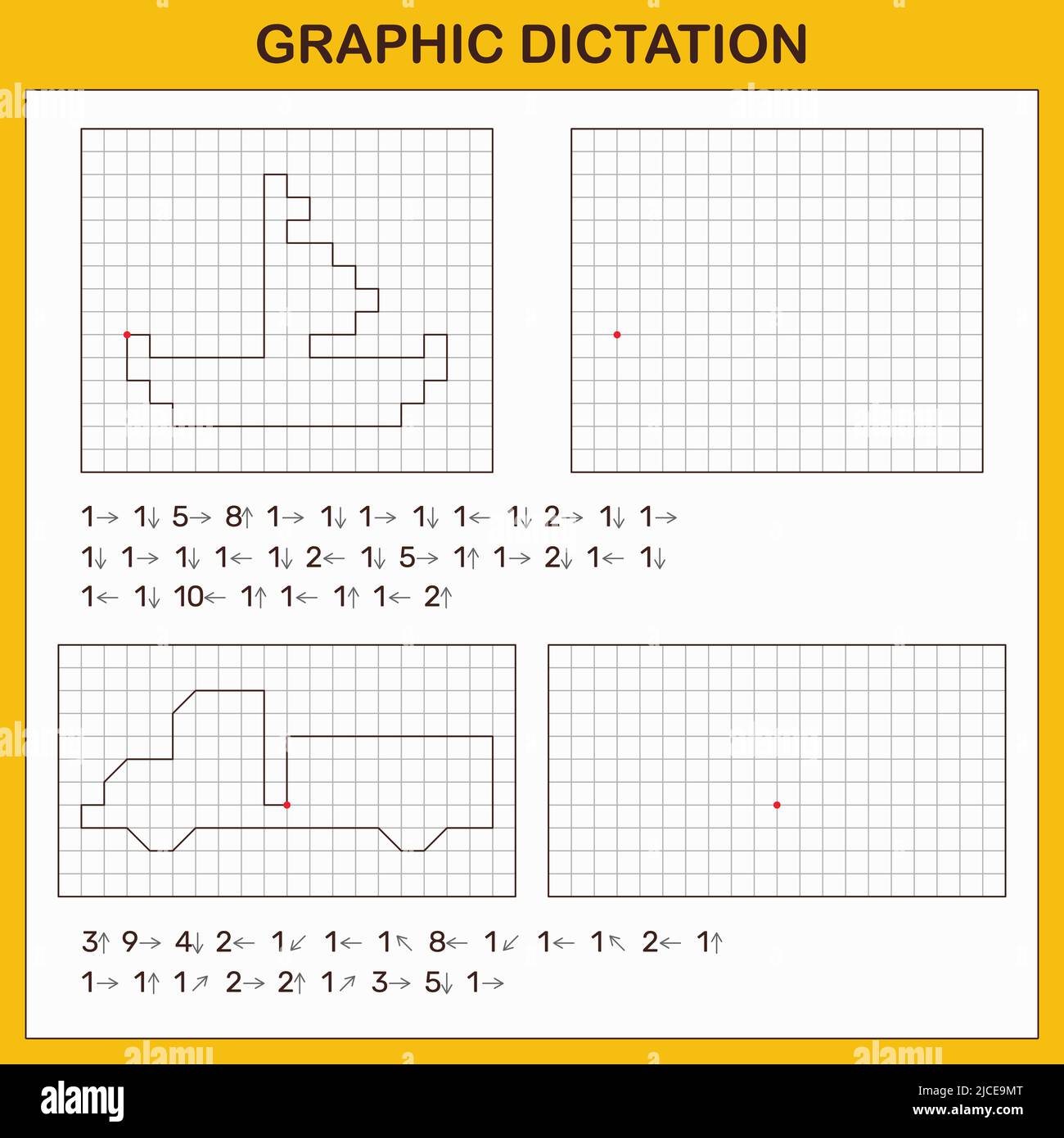 Graphic dictation. Educational games for kids Stock Vector Image & Art ...