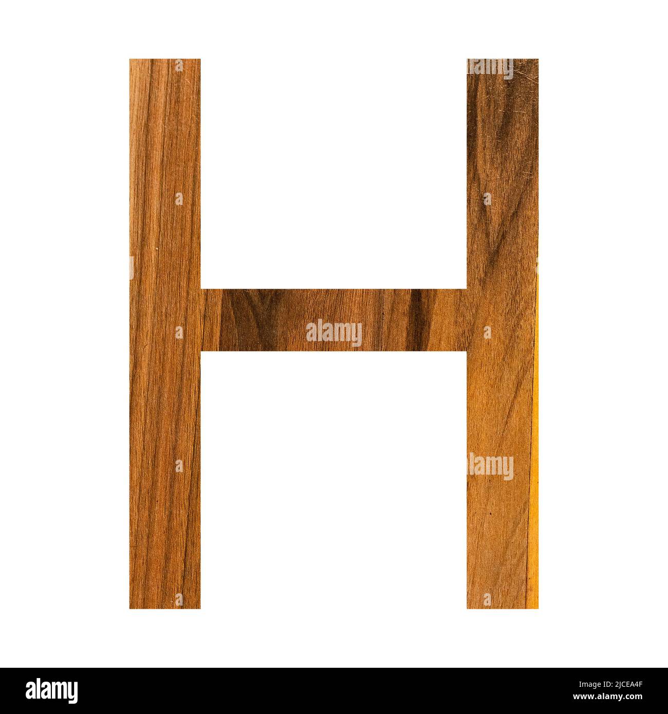 Uppercase letter H - wood texture - white background Stock Photo - Alamy
