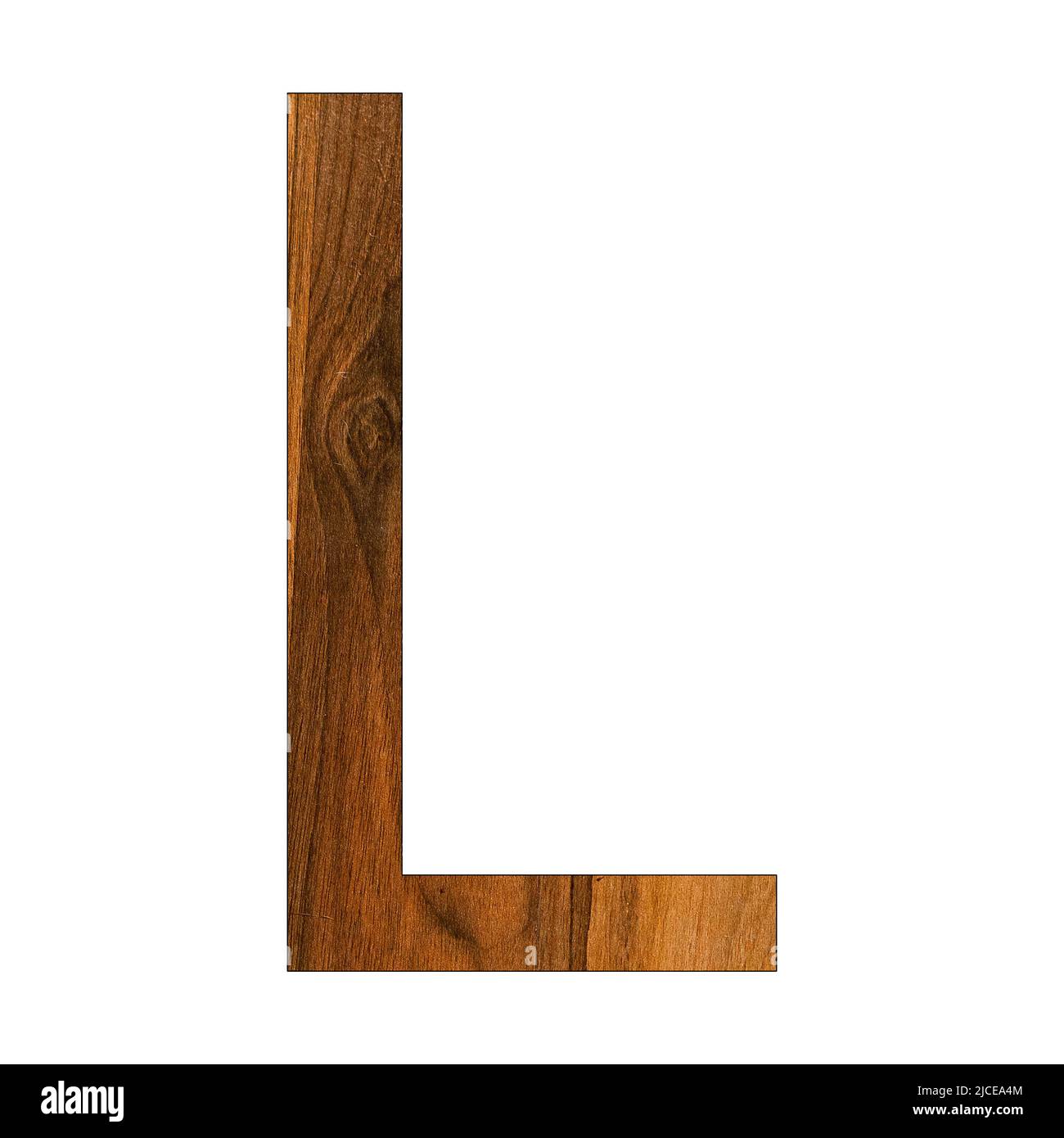 Uppercase letter L - wood texture - white background Stock Photo - Alamy