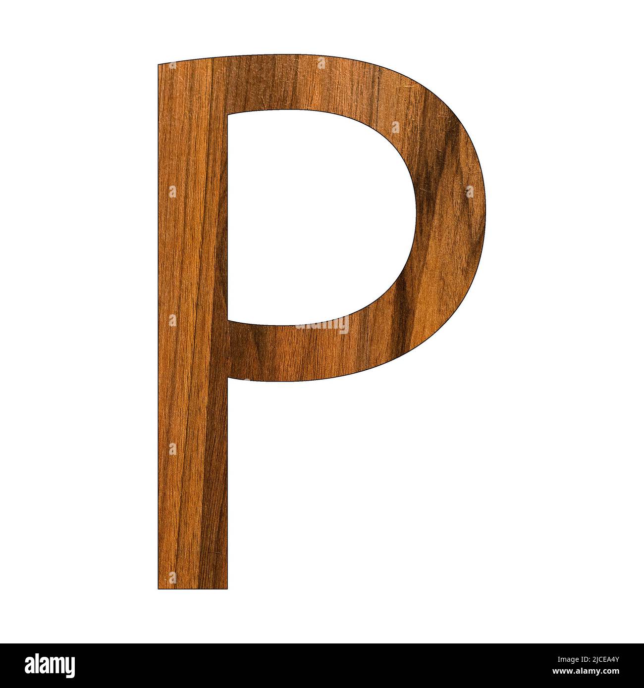 Letter P in wood texture - White background Stock Photo - Alamy