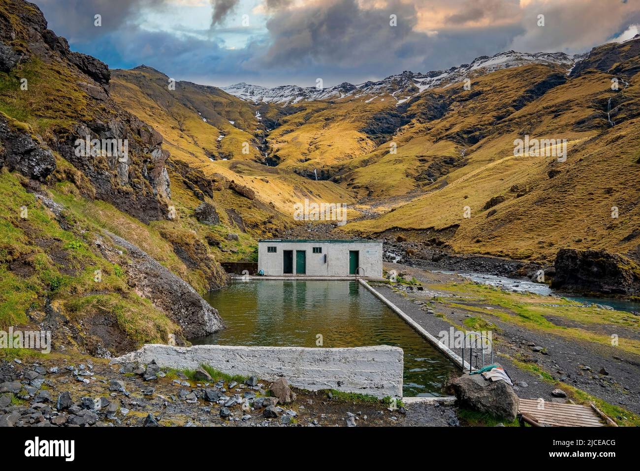 Seljavallalaug geothermal pool iceland hi-res stock photography and ...