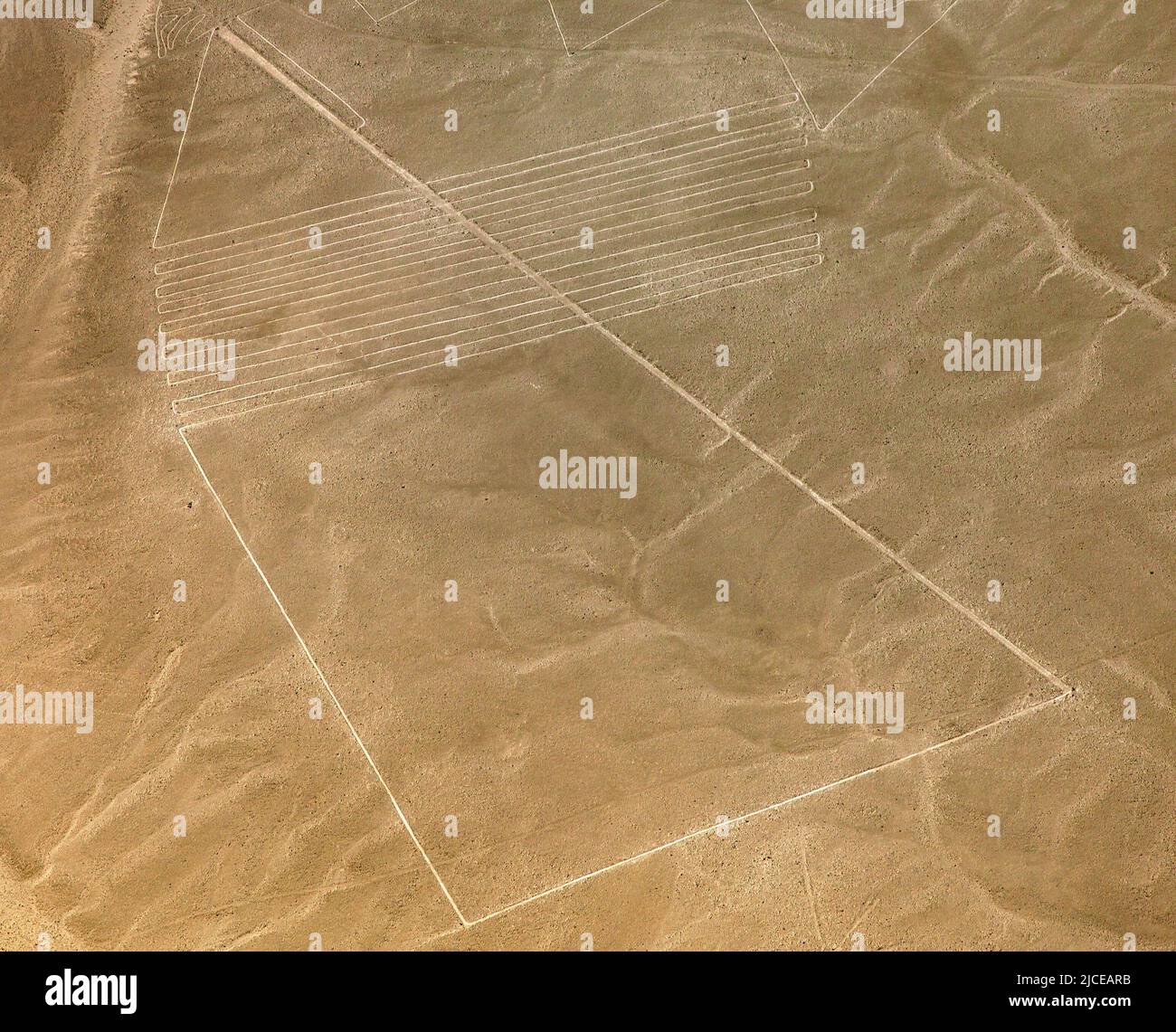 Nazca mysterious lines and geoglyphs aerial view, landmark in Peru ...