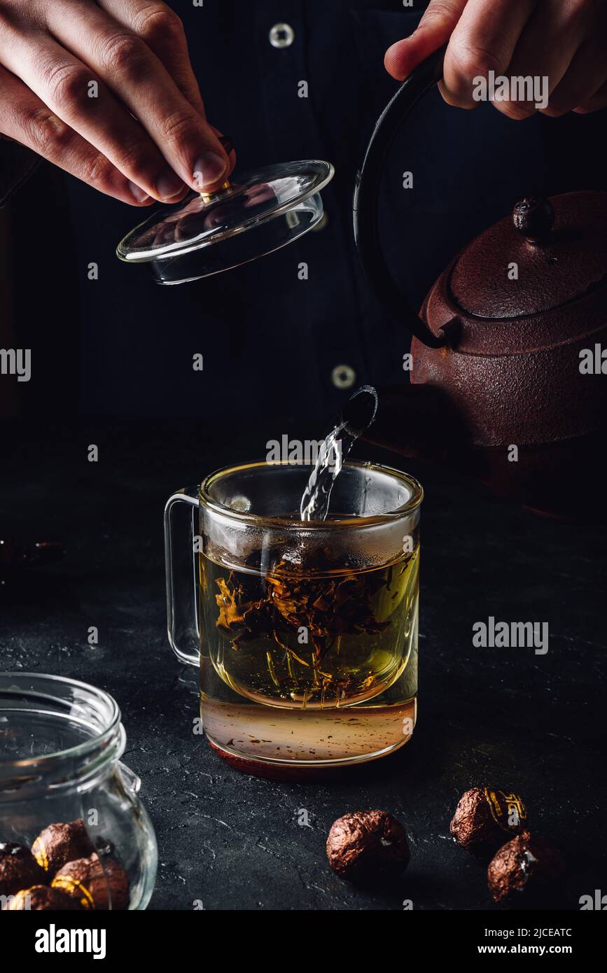 Tea Steeping In Jar