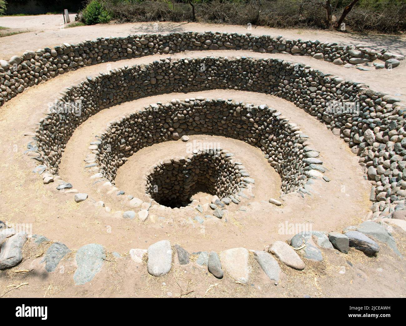 Cantalloc Aqueduct in Nazca or Nazca town, spiral or circle aqueducts ...