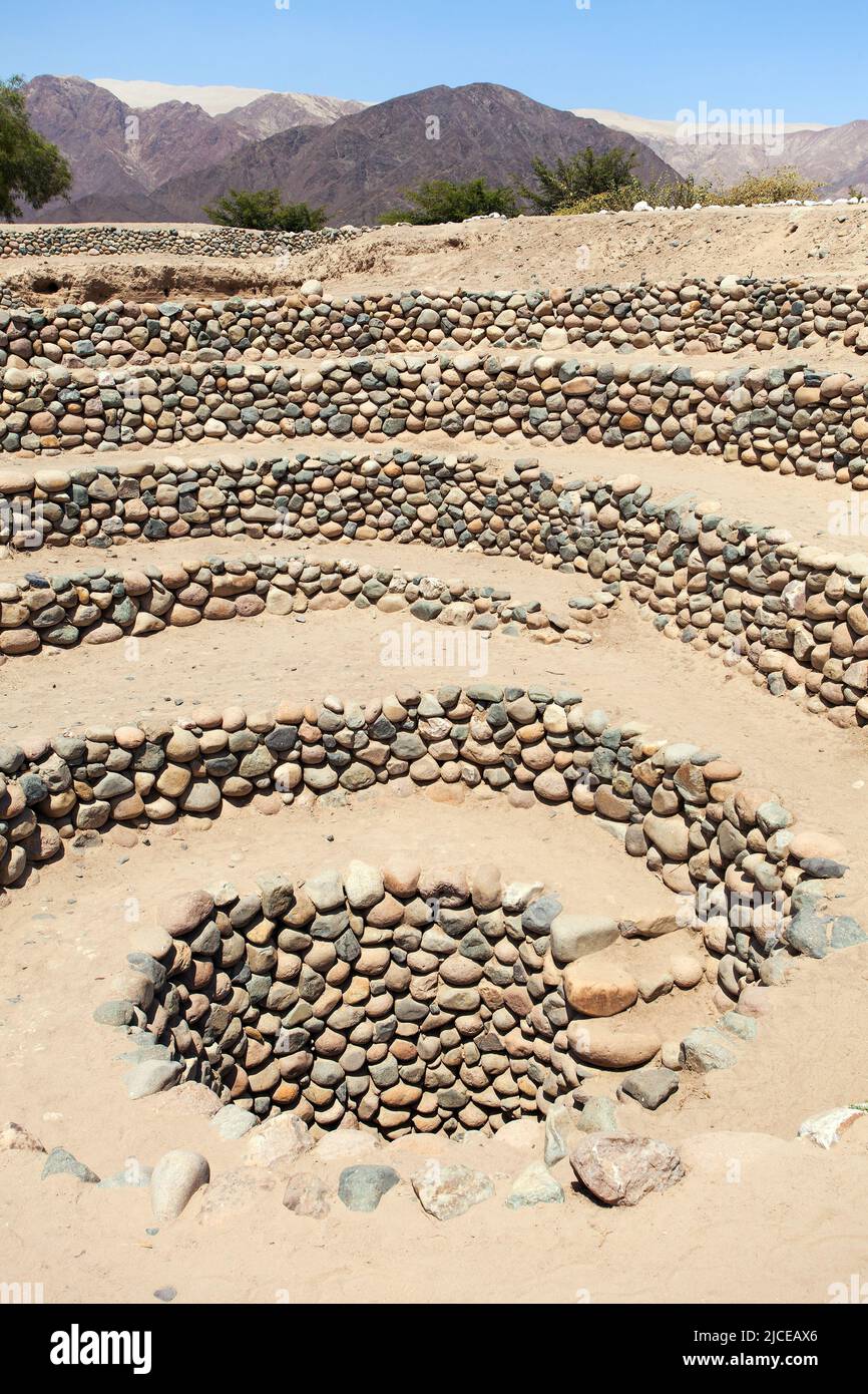 Cantalloc Aqueduct in Nazca or Nazca town, spiral or circle aqueducts ...