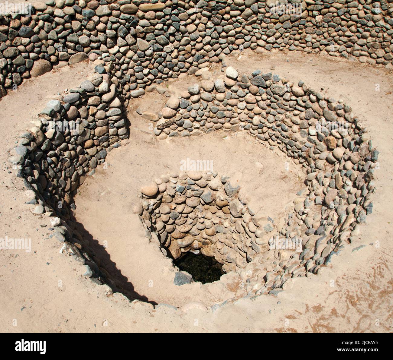 Cantalloc Aqueduct in Nazca or Nazca town, spiral or circle aqueducts ...