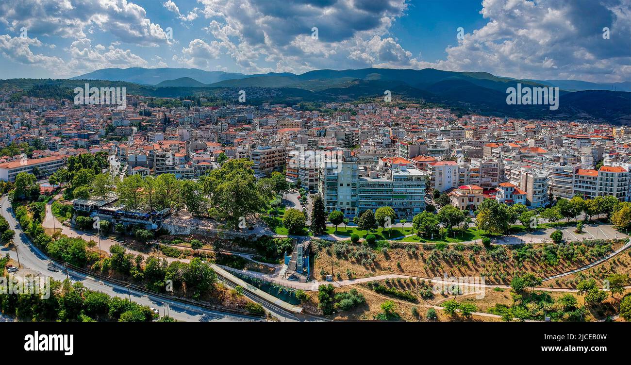 Aerial panoramic view of Veria city, Central Macedonia, Greece Stock ...