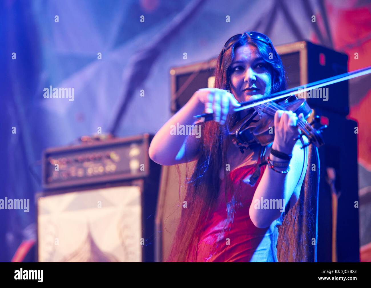 Resin performs at Bloodstock Open Air Festival, Catton Park, Derbyshire ...