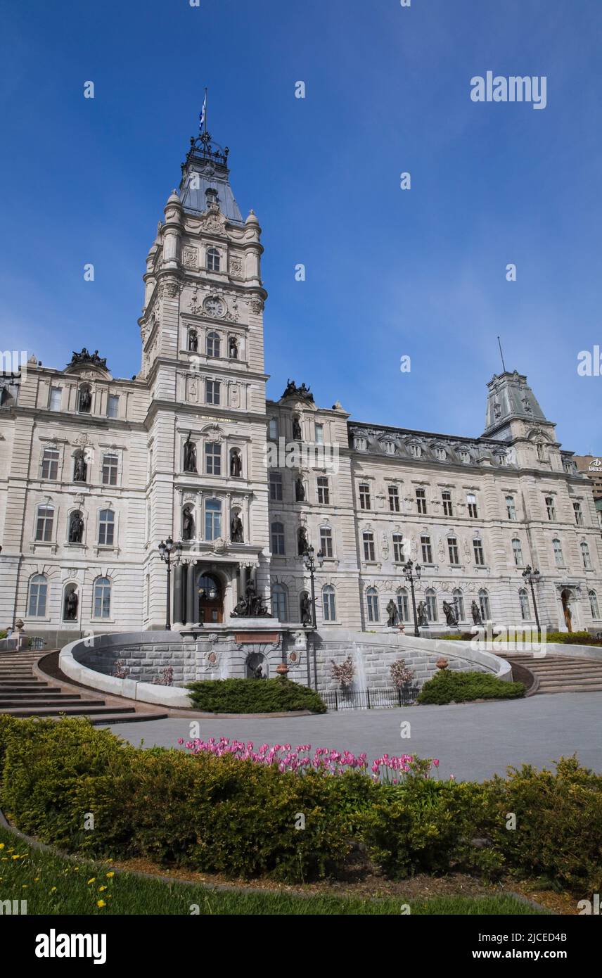 Quebec Parliament building in spring, Old Quebec City, Quebec, Canada ...
