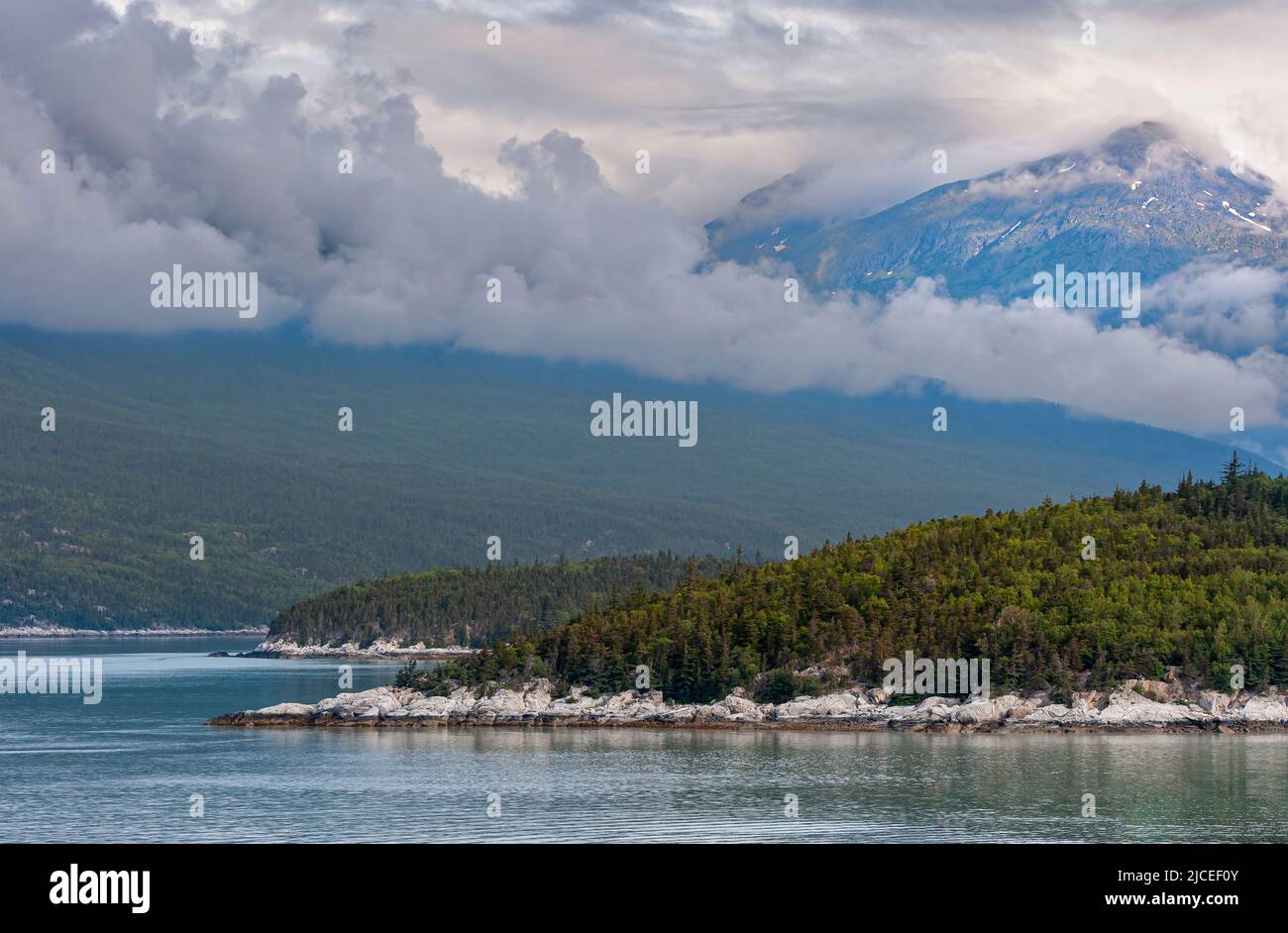 Skagway, Alaska, USA - July 20, 2011: Taiya Inlet above Chilkoot Inlet ...