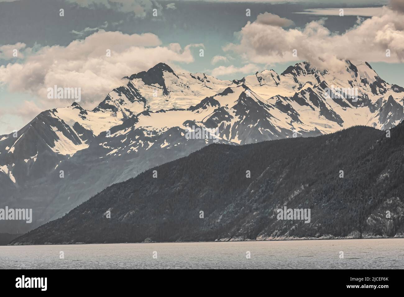 Skagway, Alaska, USA - July 20, 2011: Taiya Inlet above Chilkoot Inlet ...