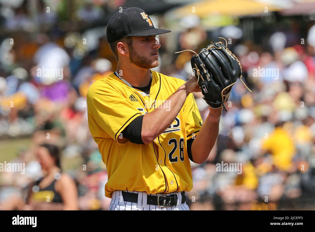 Hattiesburg, Mississippi. US, Jun 12, 2022: Southern Miss pitcher ...