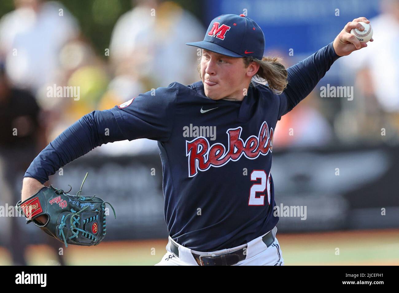 Hattiesburg, Mississippi. US, Jun 12, 2022: Ole Miss pitcher Hunter ...