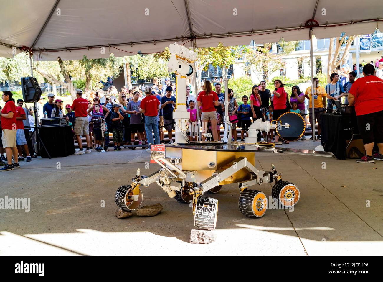 Los Angeles, OCT 11 2015 - Astronomy equipment display in the NASA JPL ...