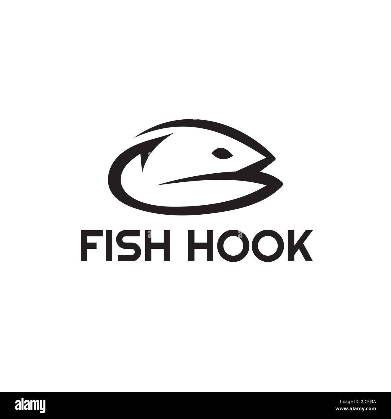Vector Illustration Of Fishing Hook Fish Head Logo Simple Abstract Vector Illustration Of Fishing Hook Fish Head Logo Simple Abstract