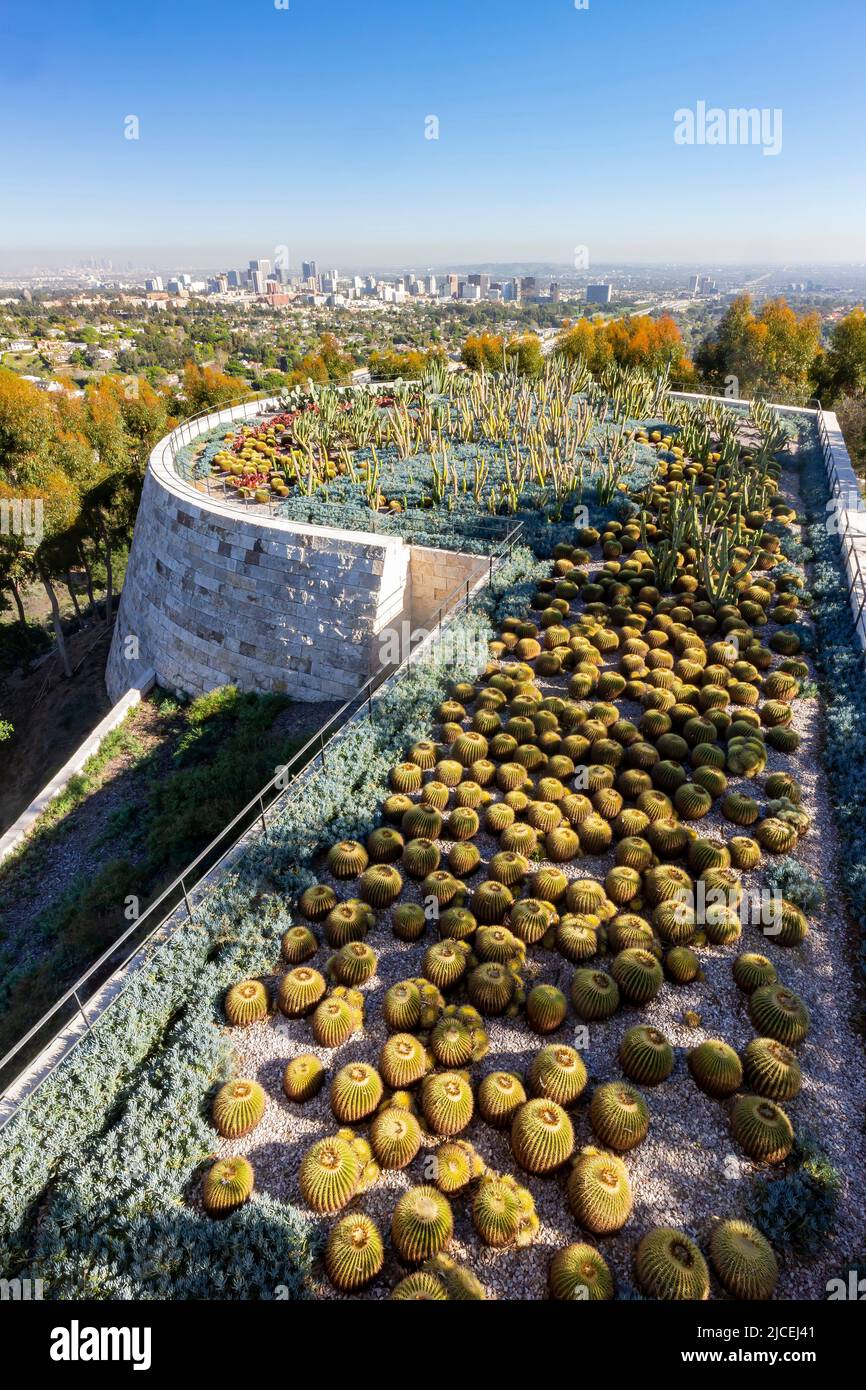 Los Angeles, FEB 11 2015 - Sunny exterior view of the getty center ...