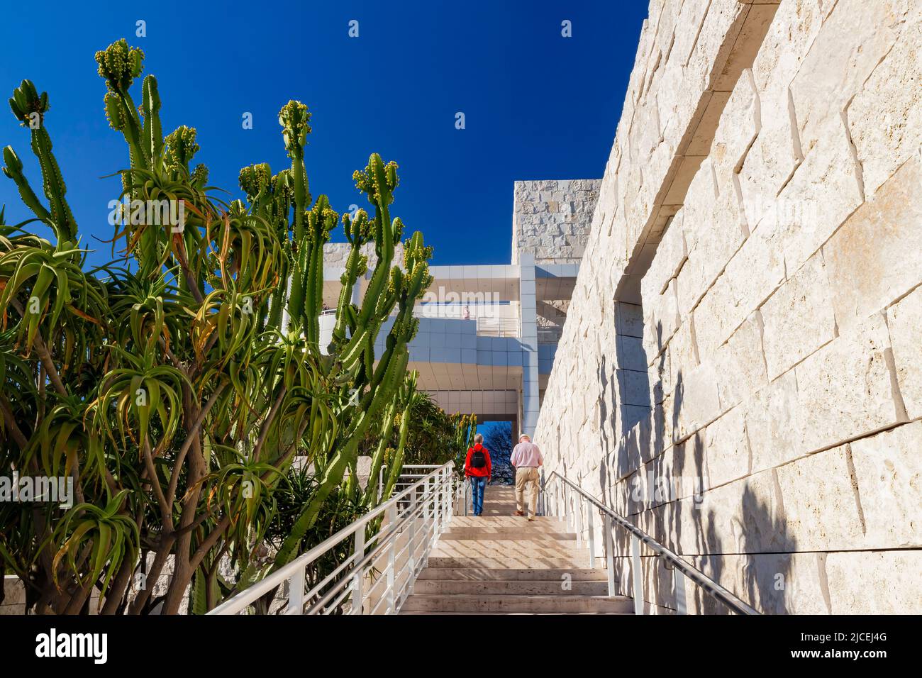 Los Angeles, FEB 11 2015 - Sunny exterior view of the getty center ...