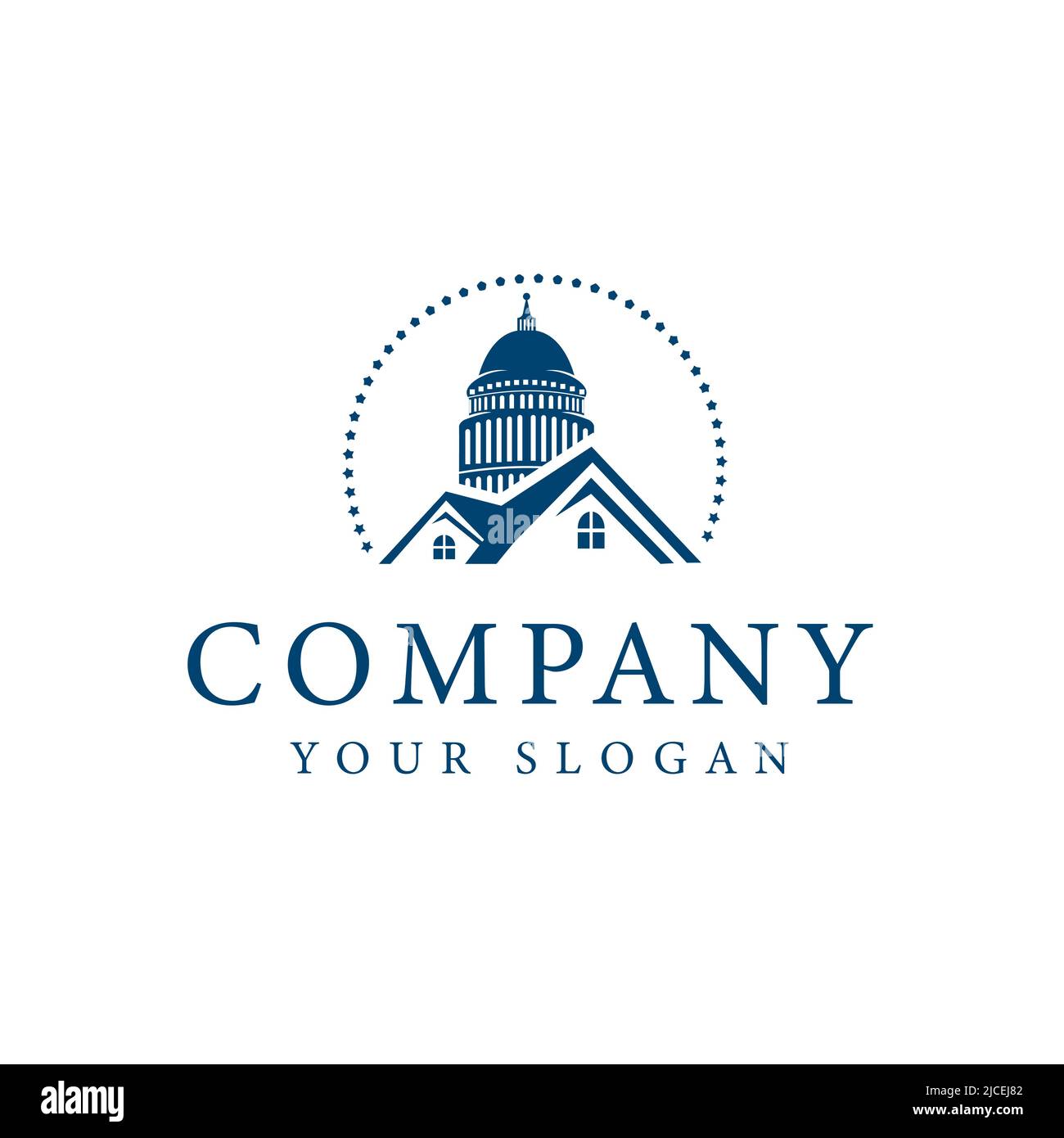 Real estate logo design house roof and high rise building design ...