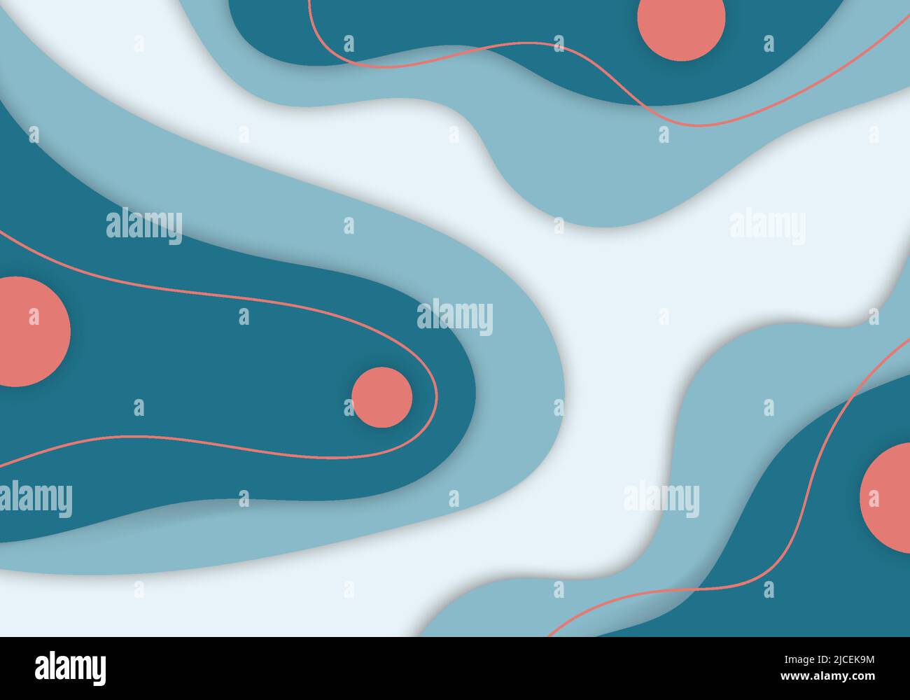 Abstract blue wavy pattern decorative style artwork. Overlapping style ...