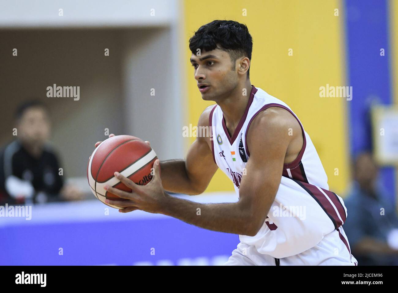 Doha, Qatar. 12th June, 2022. Harsh Dagar of India Basketball team seen ...