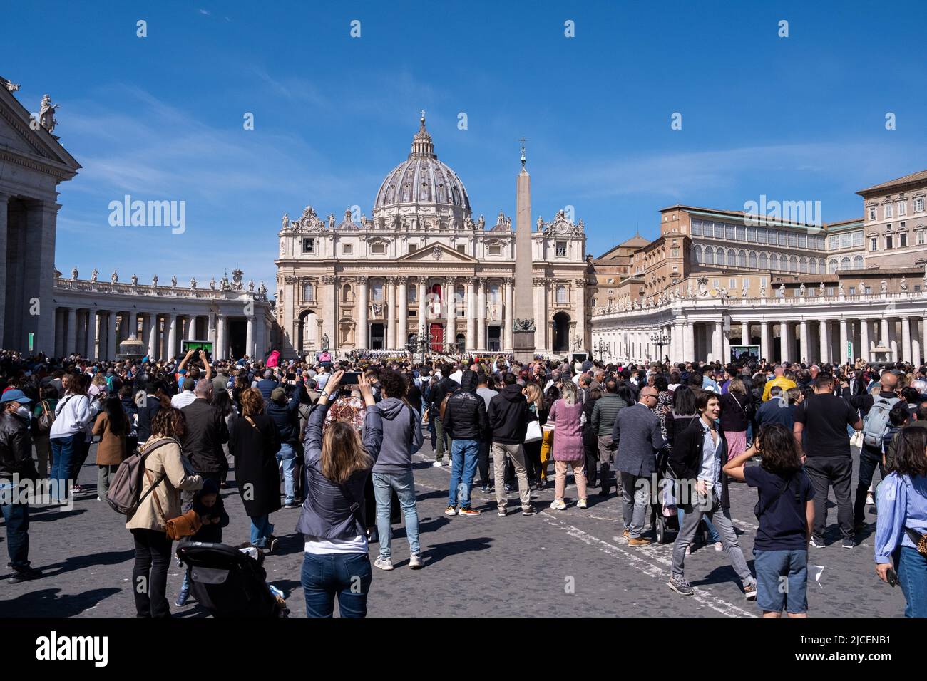 Holy ground. Large crowds at the Easter Sunday mass and Benediction at ...