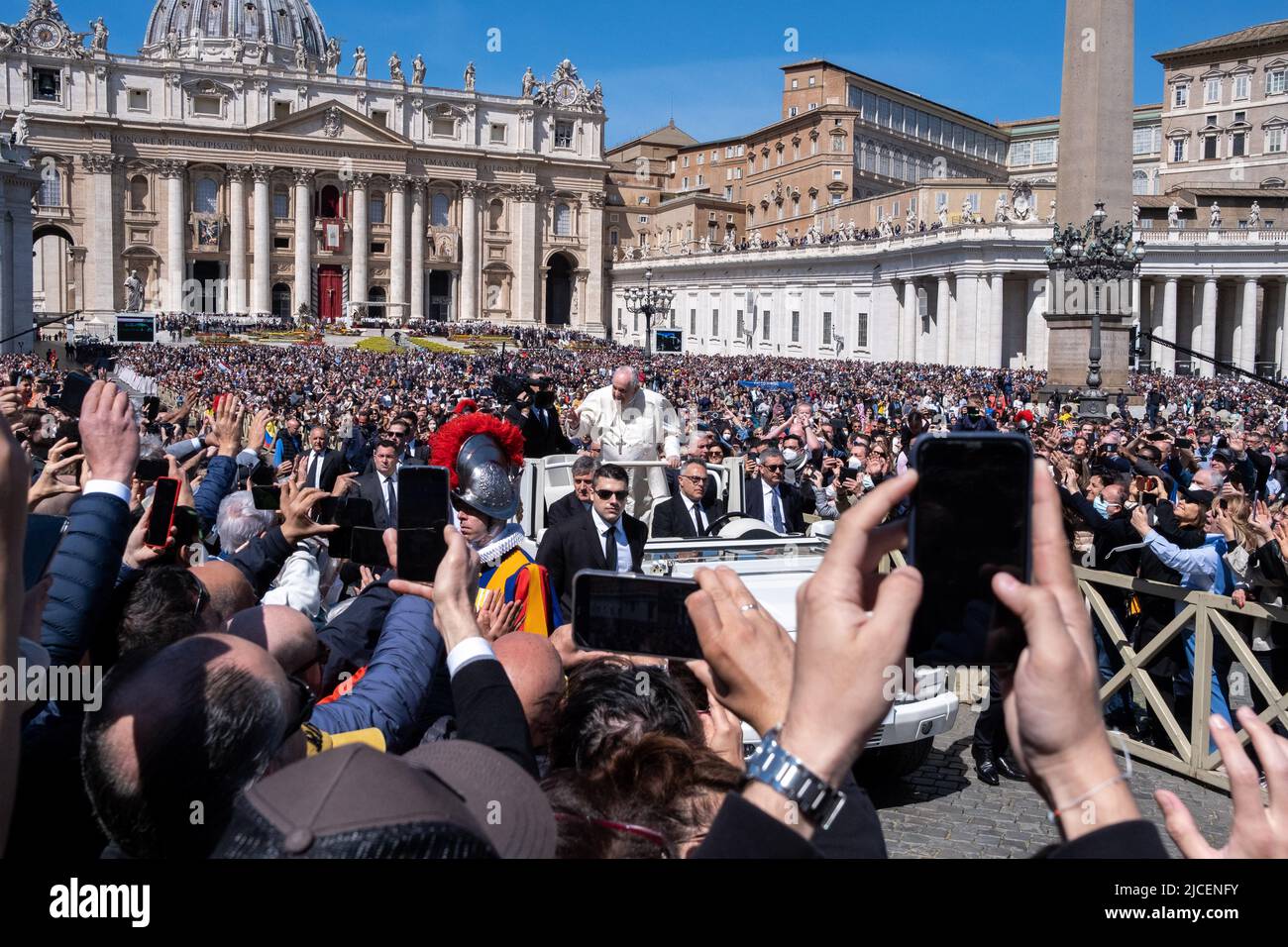 Holy ground. Large crowds at the Easter Sunday mass and Benediction at ...