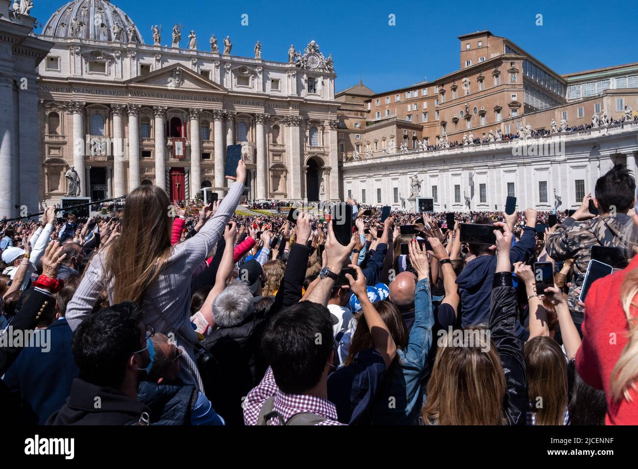 Holy ground. Large crowds at the Easter Sunday mass and Benediction at ...